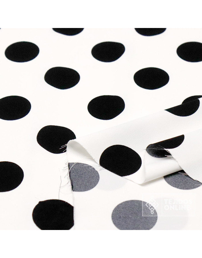 Crespón Blanco Lunar Blanco | Telas de Flamenca con Lycra