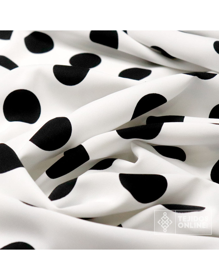 Crespón Blanco Lunar Blanco | Telas de Flamenca con Lycra
