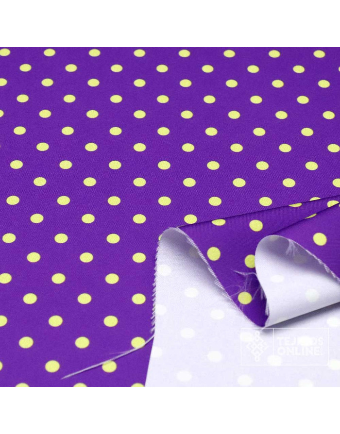 Tela Morada Lunar Lima Lenteja - Telas de Lunares - Lunares