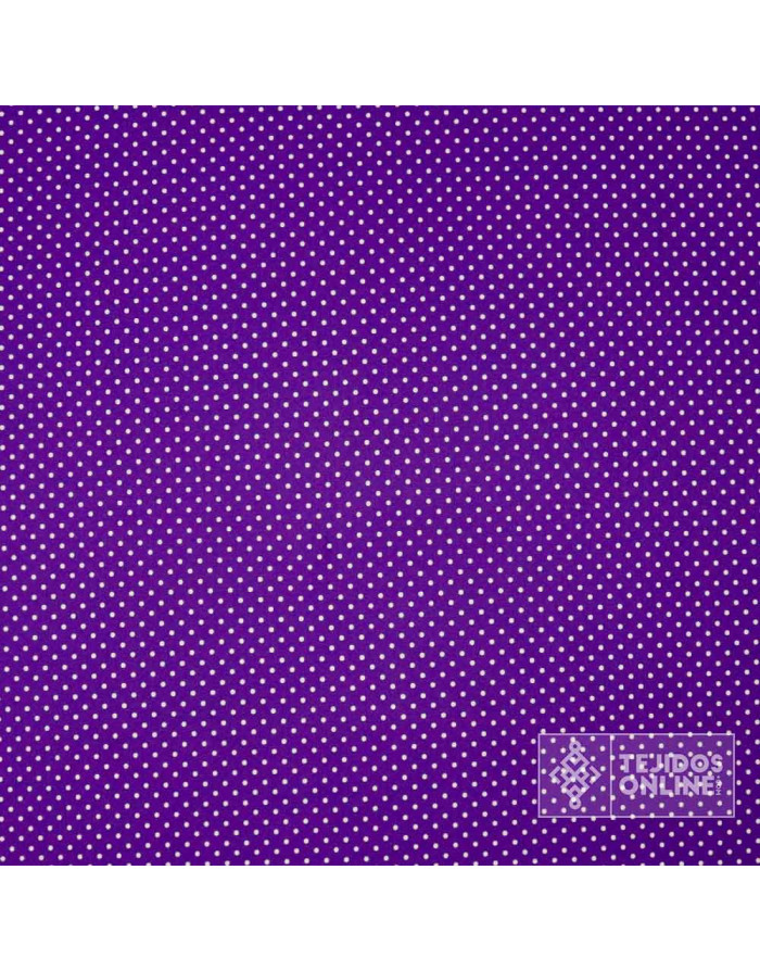Tela Morada Lunar Blanco Pequeño - Telas de Lunares - Lunares