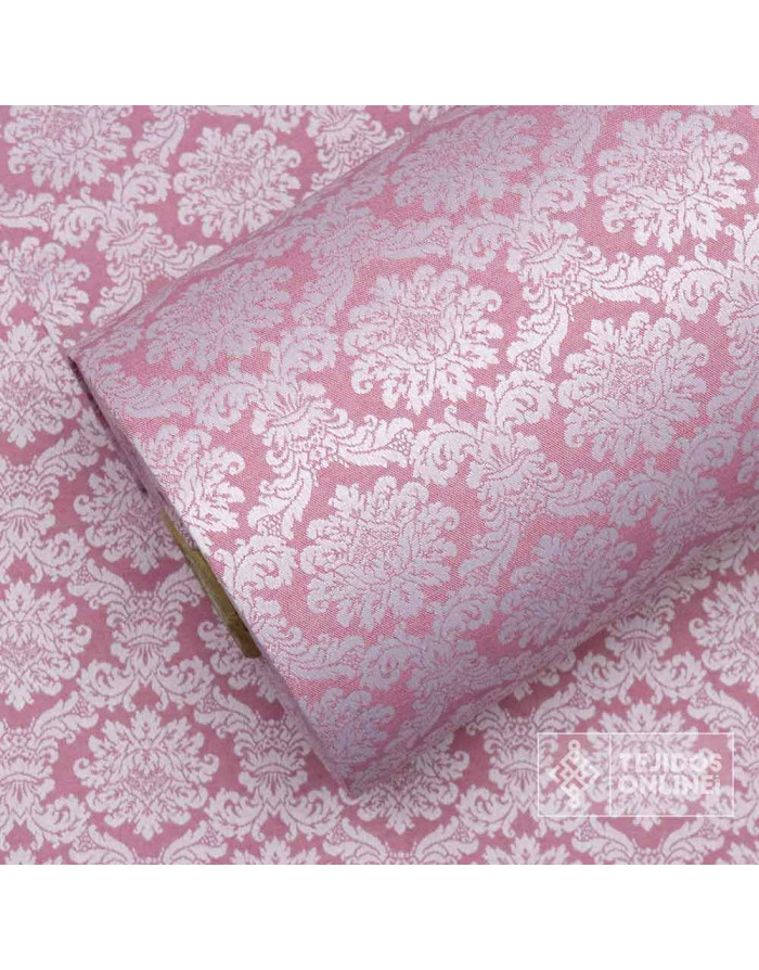 Damasco Rosa Aragón - Telas de Damasco Rosa - Telas Damasco