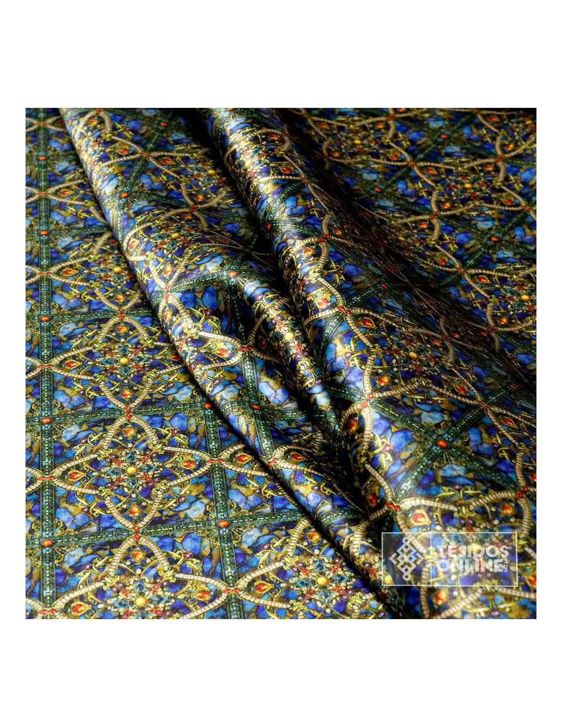 Tela Raso Amuleto Flor para Cabalgata - Tejidos Online