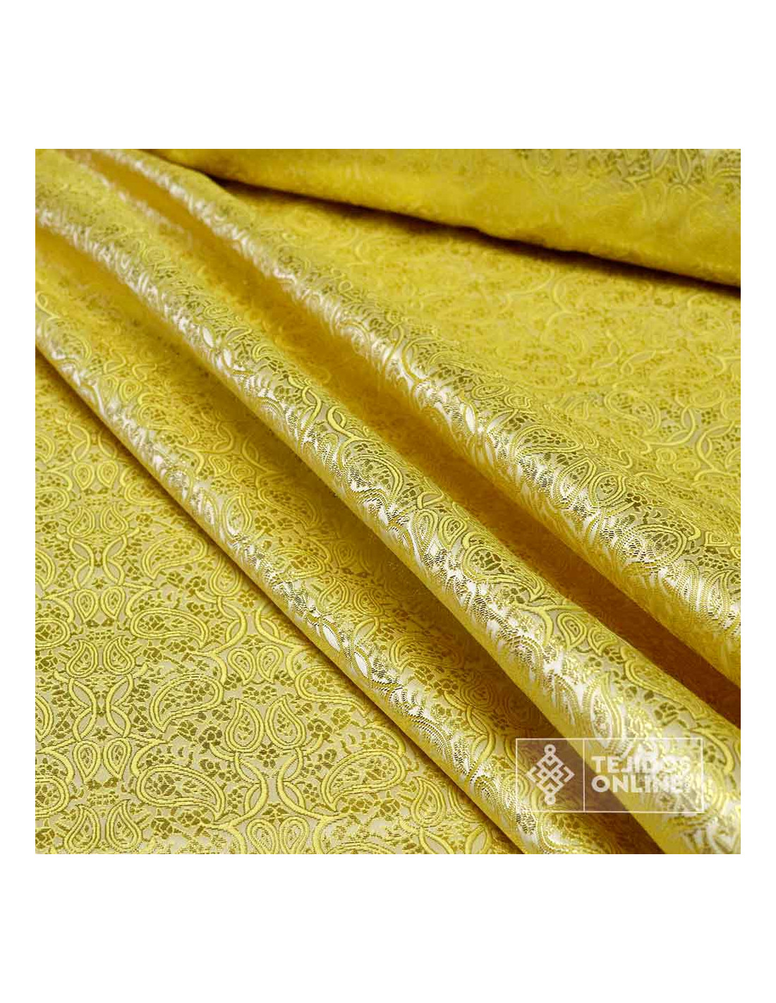 Tela para Reyes Magos Brocado Cachemira Dorado - Carnaval